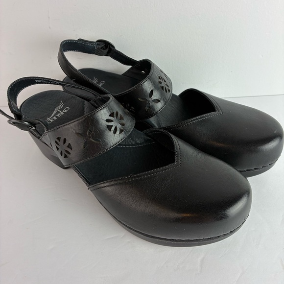 Dansko | Shoes | Dansko Trista Black Laser Cut Slingblack Clogs Nwot ...
